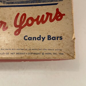 1958 Forever Yours Chocolate Candy Bar Display Box Top and Bottom ...
