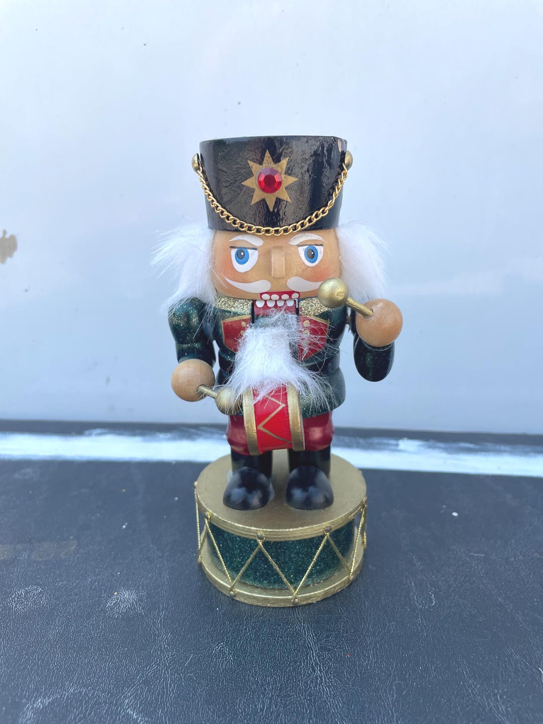 Vintage Christmas Nutcracker Drummer Soldier 6.5-inch-tall Stands on a ...
