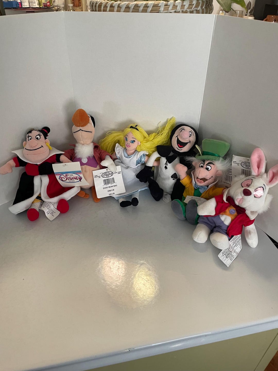 Disney Alice in Wonderland Set of 6 Six Bean Bag Characters All With ...