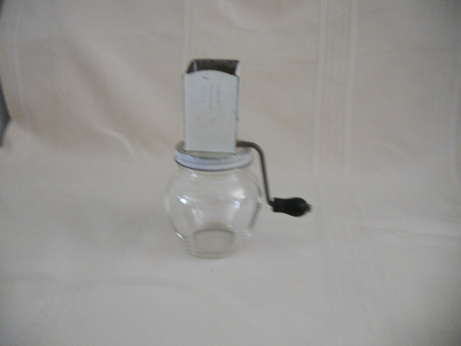 Vintage Androck Uniform Nutmeat Chopper Glass Bottom Metal Top Wood ...