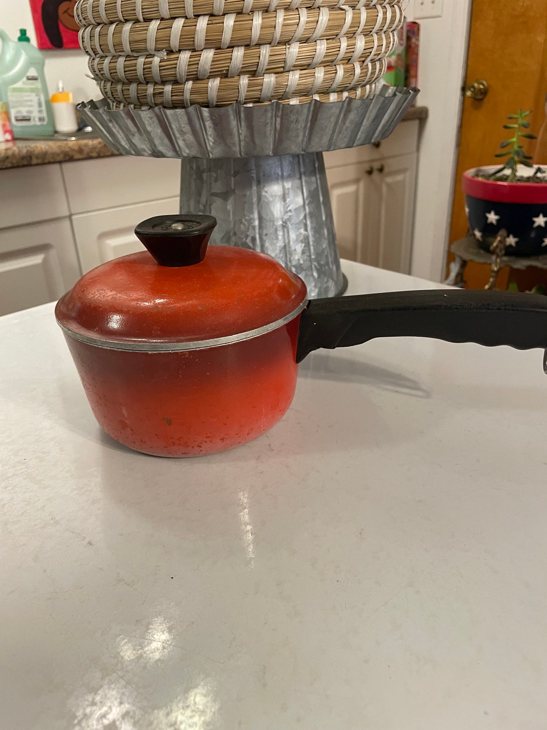 Club Ware Red 1 Quart Saucepan With Lid - Etsy
