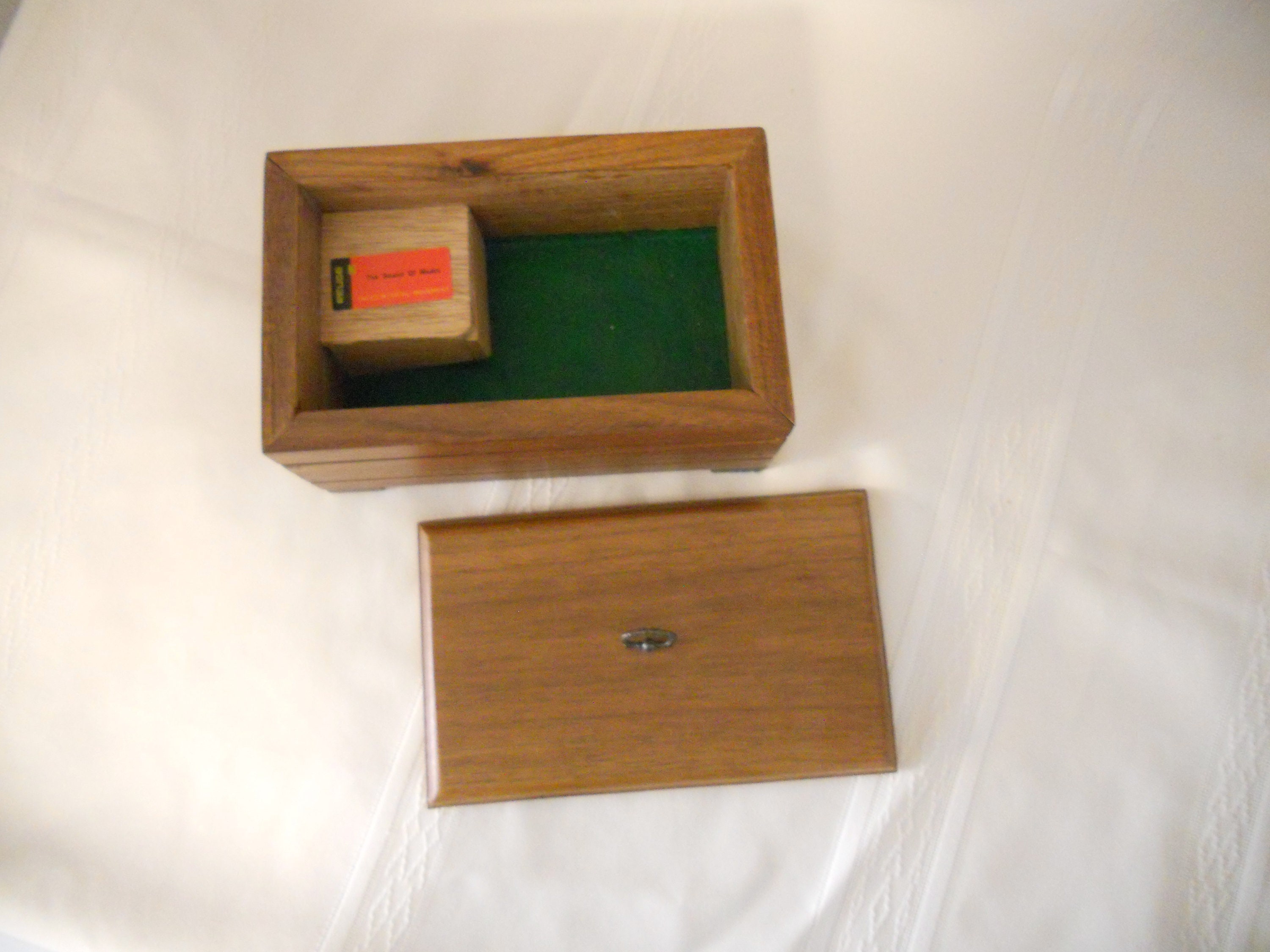 Hard Wood Rectangle Music Box With Handled Lid Plays Sound of - Etsy
