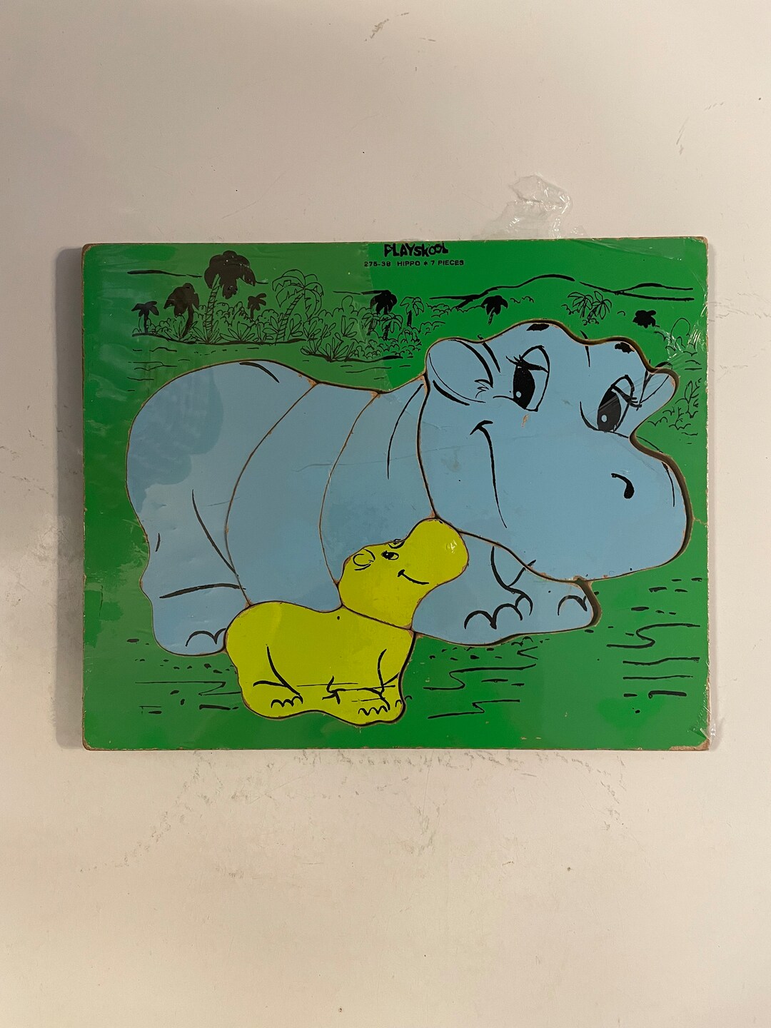 Playskool Hippo Wood Puzzle 275-38 Seven 7 Piece Puzzle - Etsy