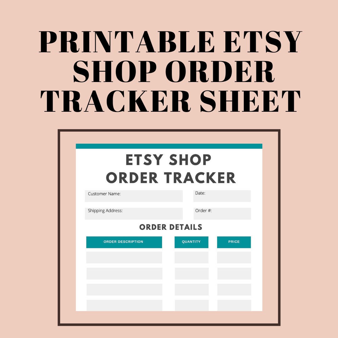 Printable Small Business Etsy Shop Order Tracker - Etsy