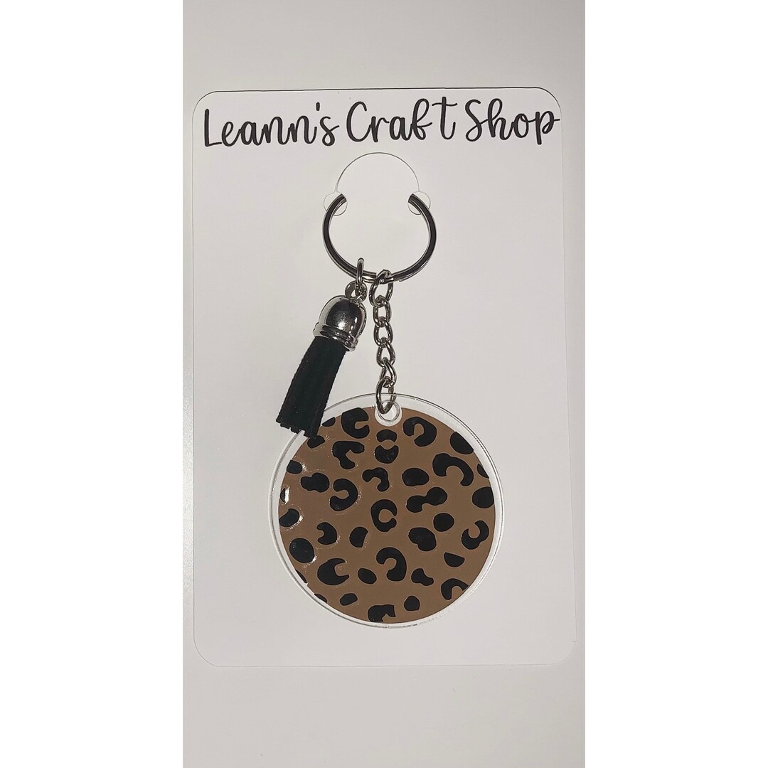 Cheetah Print Acrylic Keychain | Personalized Keychain | Gift Idea ...