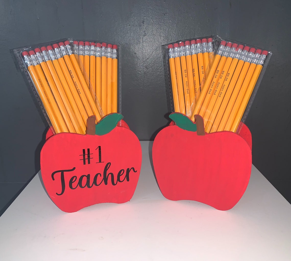 Teacher Apple Pencil Holder | Teacher Classroom Decor | #1 Teacher ...