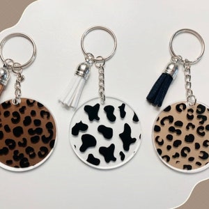 Cheetah Print Acrylic Keychain | Personalized Keychain | Gift Idea ...