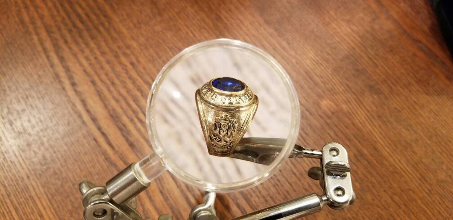 1965 Gold US Navy USN pride Honor Ring, Sapphire, 14K GF gold Filled - Etsy