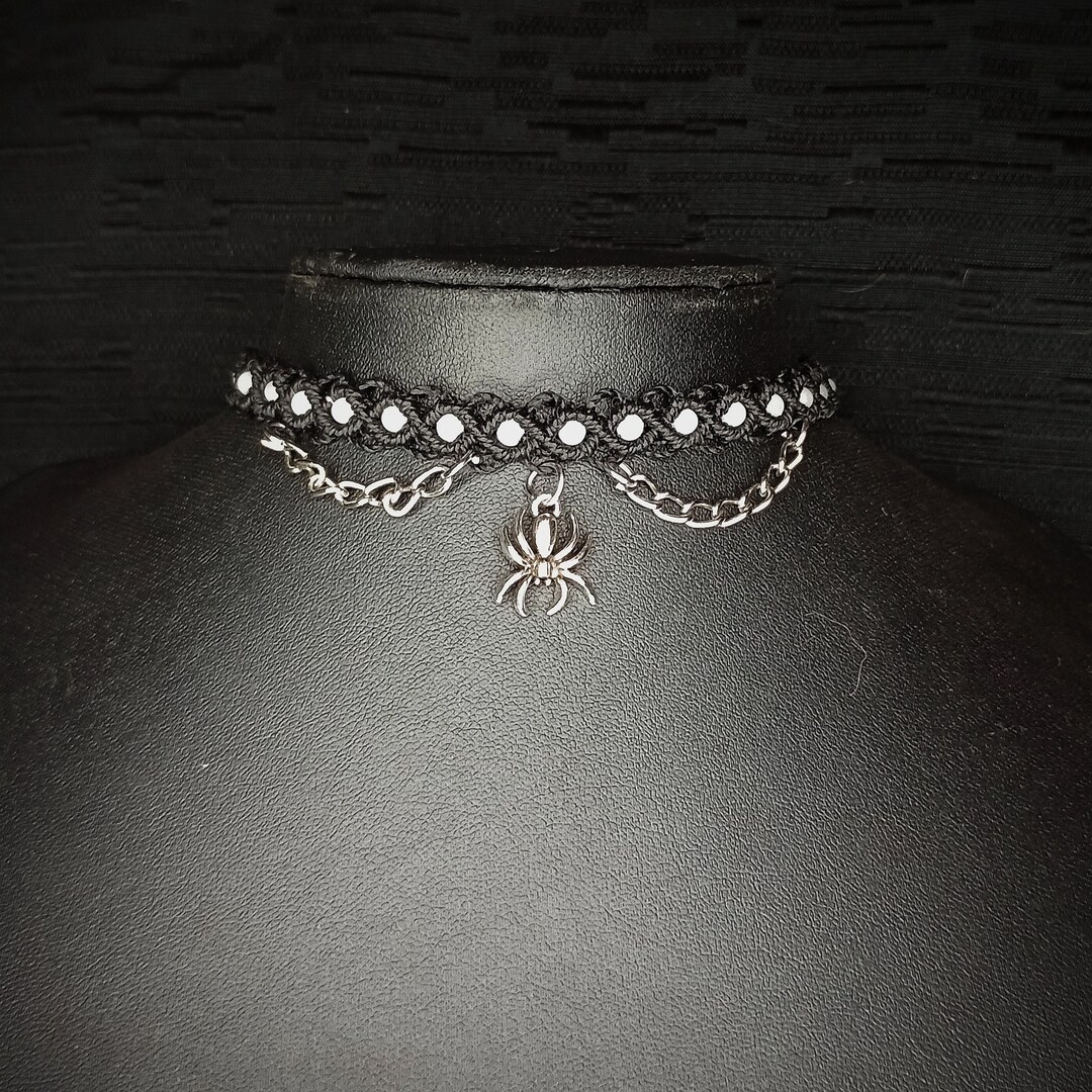 Spider Choker, Macrame Jewelry, Macrame Choker, Handmade Jewelry Gifts ...