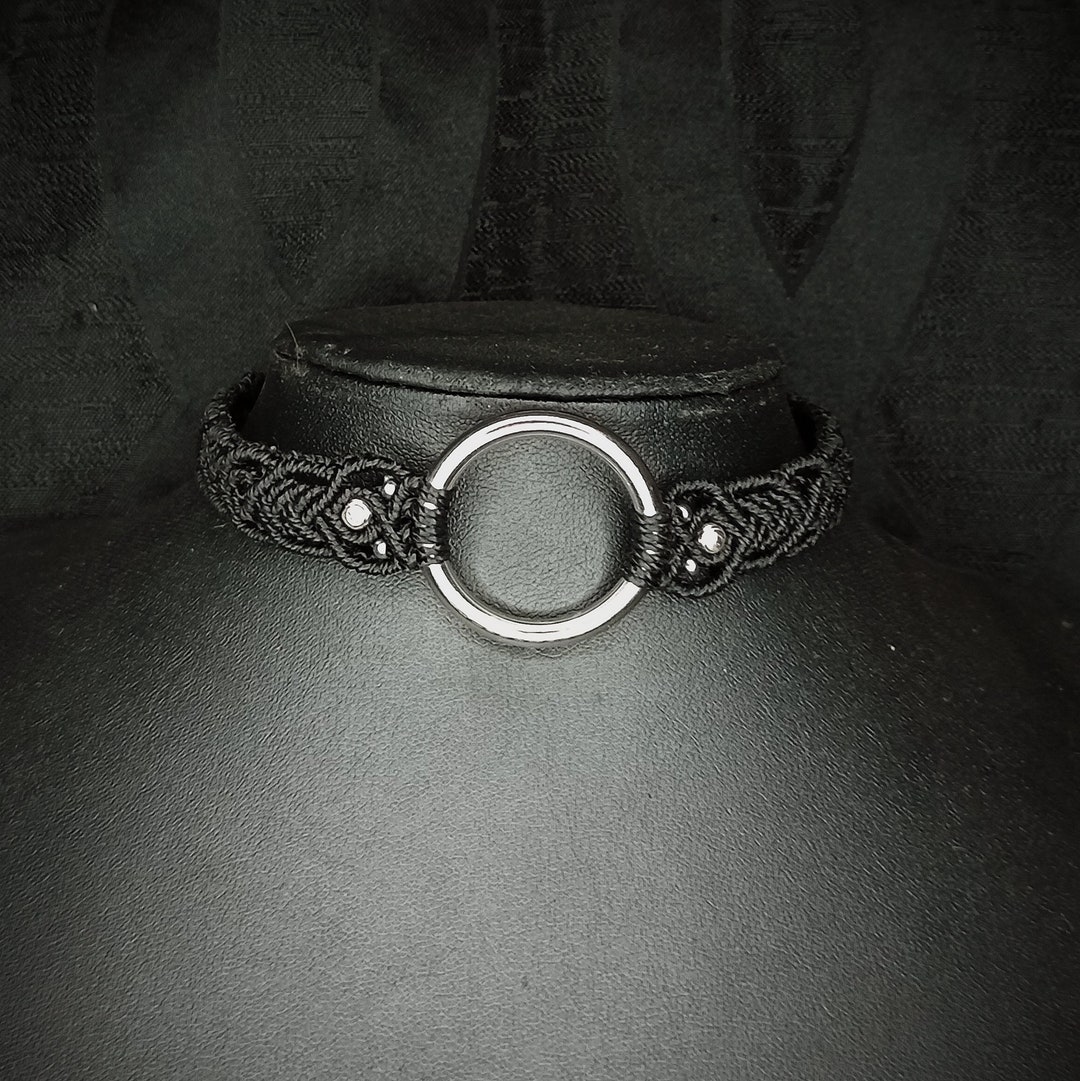 Black Goth Choker, Macrame Jewelry, Macrame Choker, Choker, Handmade ...