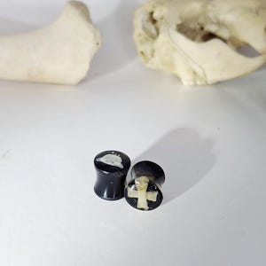Goth Plugs and Bones, Ear Plugs, Resin Plugs, Bones Earrings, Ear ...