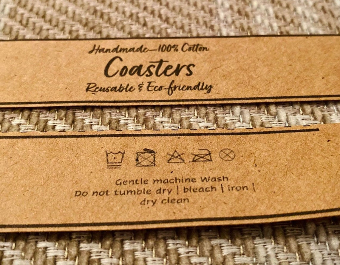 PRINTABLE Rectangle Coaster Wrap Labels, Handmade Crochet Knitting Tags ...