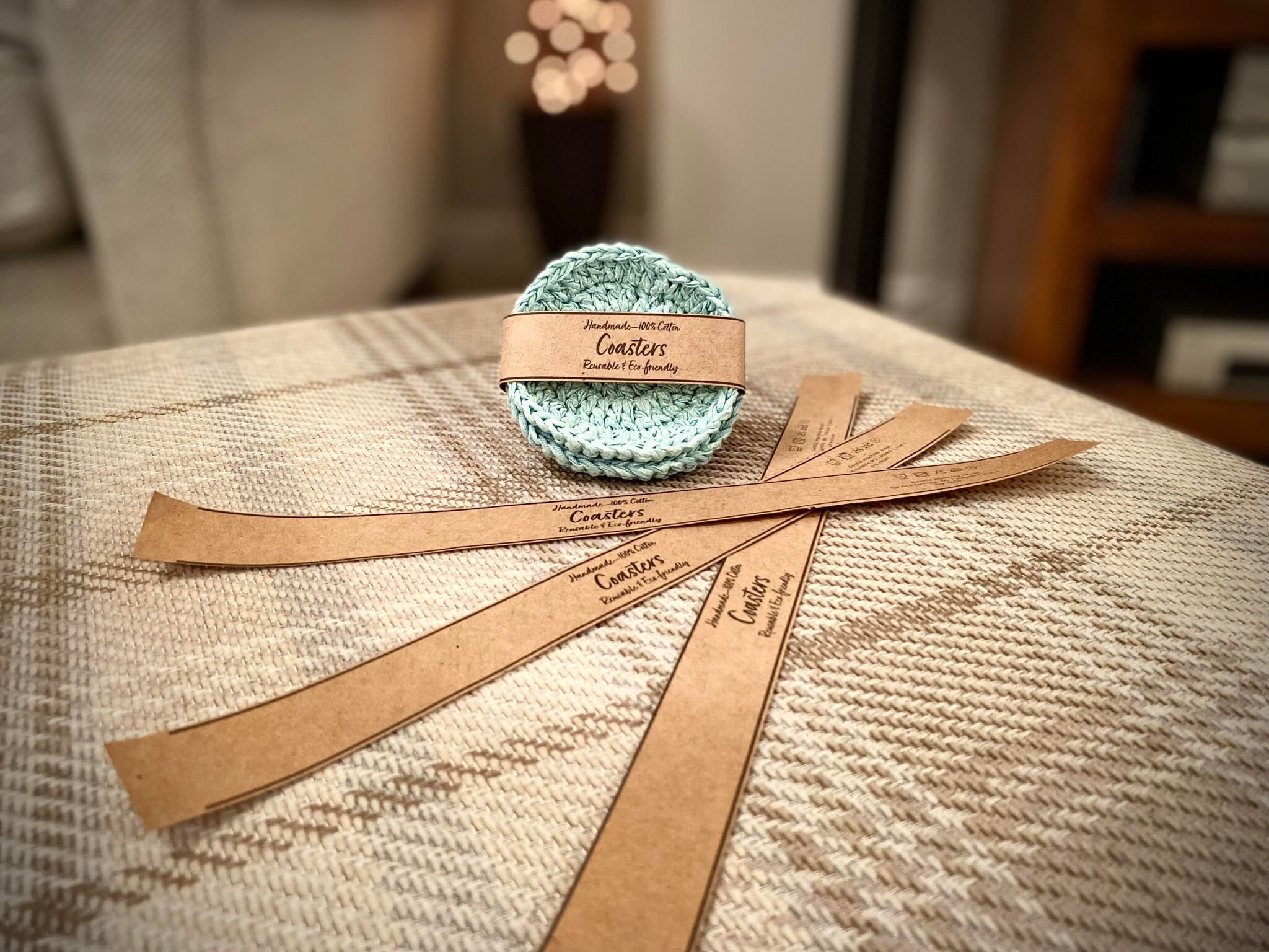 PRINTABLE Rectangle Coaster Wrap Labels, Handmade Crochet Knitting Tags ...