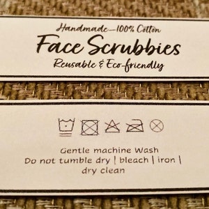 PRINTABLE Rectangle Face Scrubbies Wrap Labels, Handmade Crochet ...