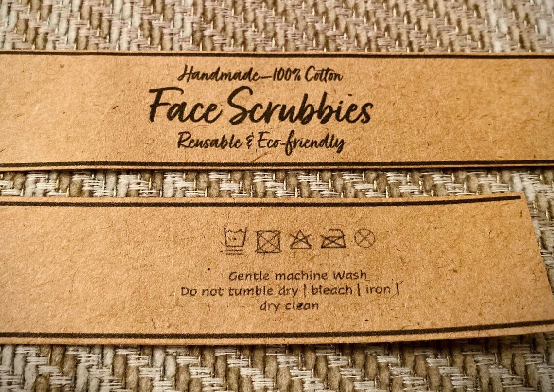 PRINTABLE Rectangle Face Scrubbies Wrap Labels, Handmade Crochet ...