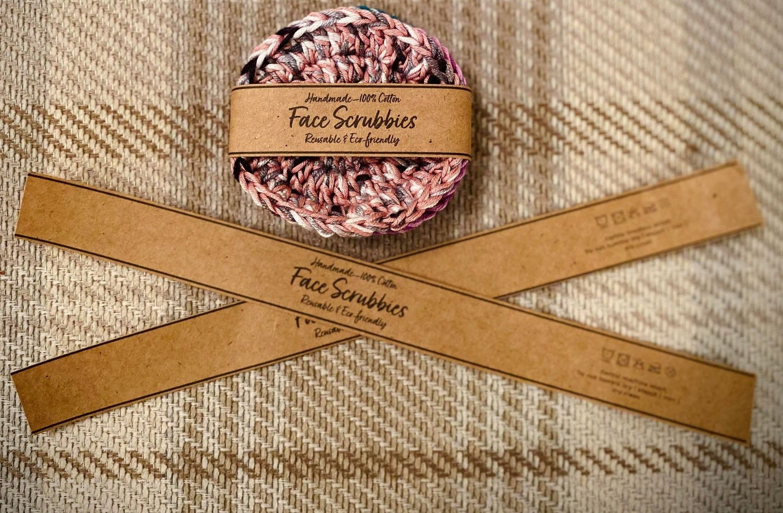 PRINTABLE Rectangle Face Scrubbies Wrap Labels, Handmade Crochet ...