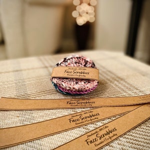 PRINTABLE Rectangle Face Scrubbies Wrap Labels, Handmade Crochet ...