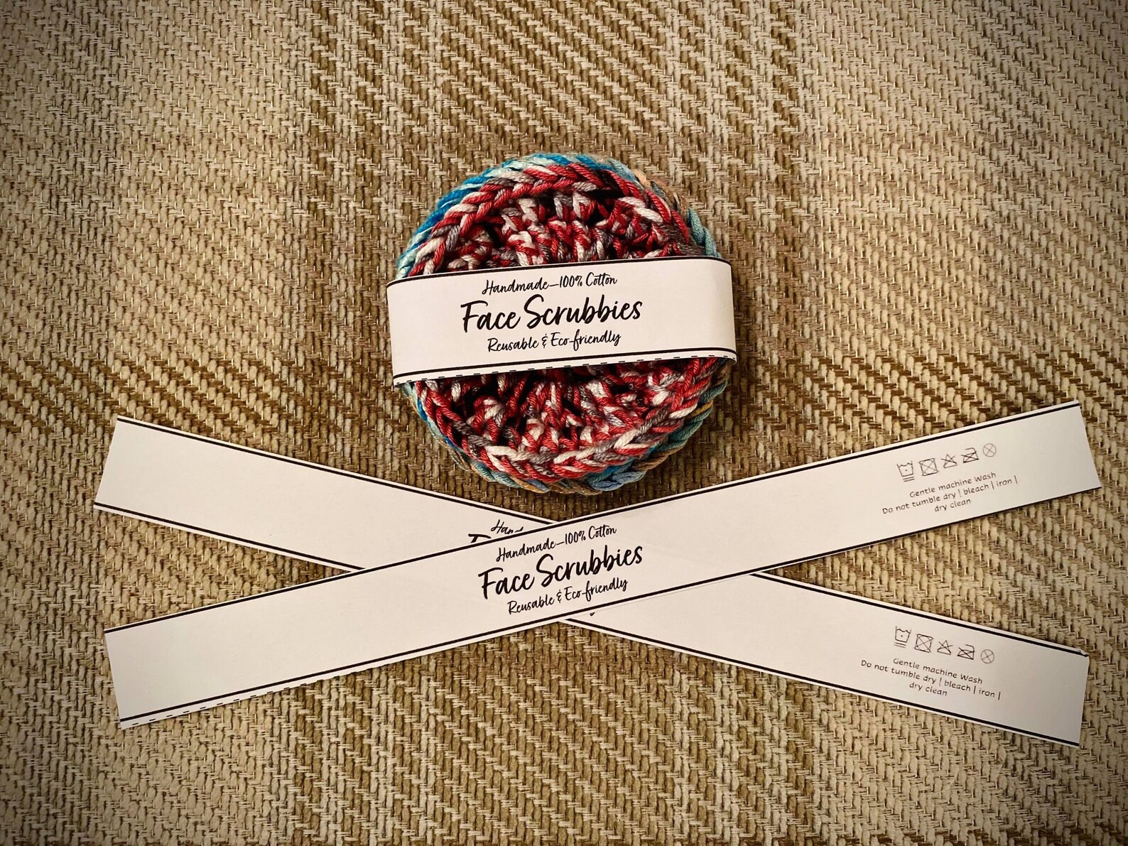PRINTABLE Rectangle Face Scrubbies Wrap Labels, Handmade Crochet ...