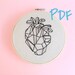 Geometric Heart Beginner Hand Embroidery Pattern PDF Digital Download ...