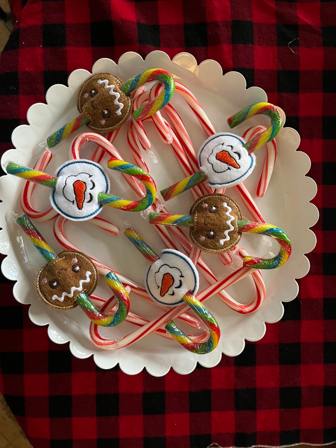 Candy Cane Holder, Slider, Class Party Favor, Snowman, Gingerbread - Etsy