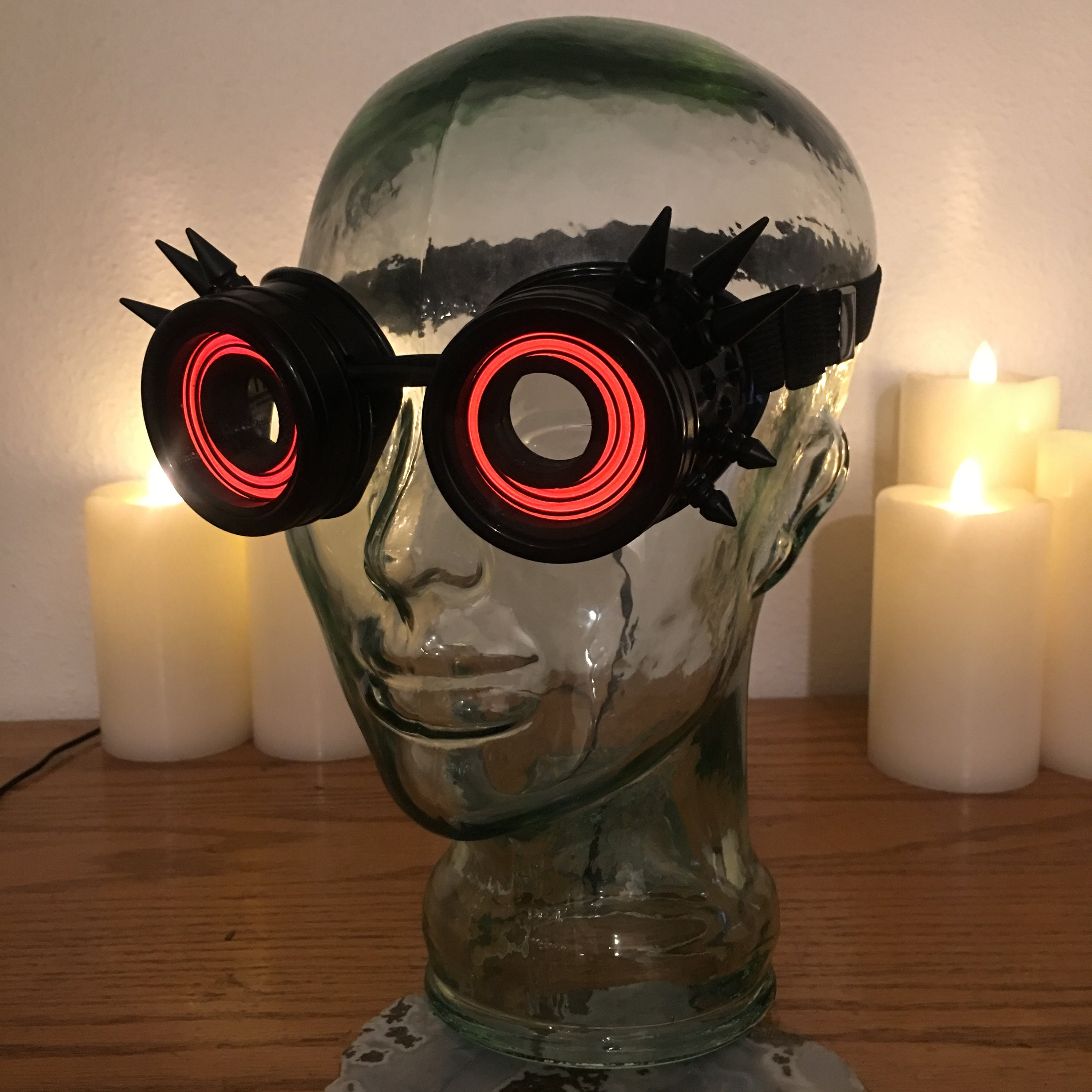 Light-up Cyberpunk Goggles / Black Spikey Steampunk X-ray - Etsy Australia