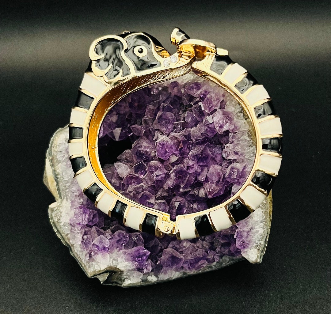 Gothic Gold Elephant Cuff: Striking Black & White With Gold Accents ...