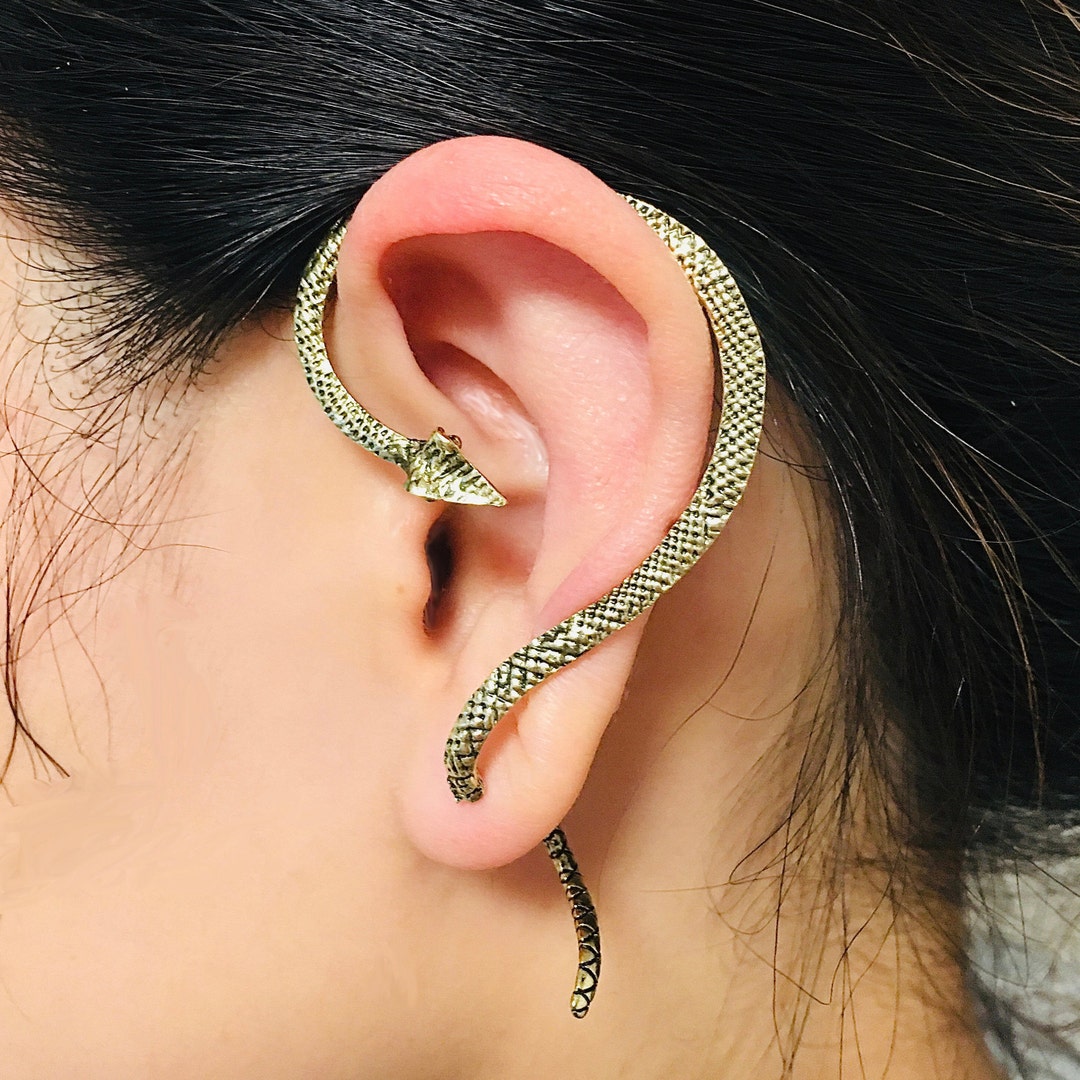 Vintage Snake Ear Wrap: Gold and Silver-toned Viper Ear Cuff for Gothic Cosplay - Etsy
