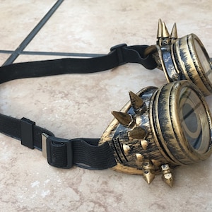 Glowing Steampunk Goggles / Gold Spikey Light up Cyberpunk X-ray ...