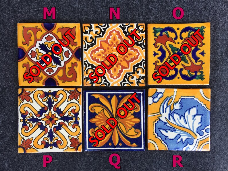 Hand-painted Mexican Talavera Tile Coasters (read Description ...