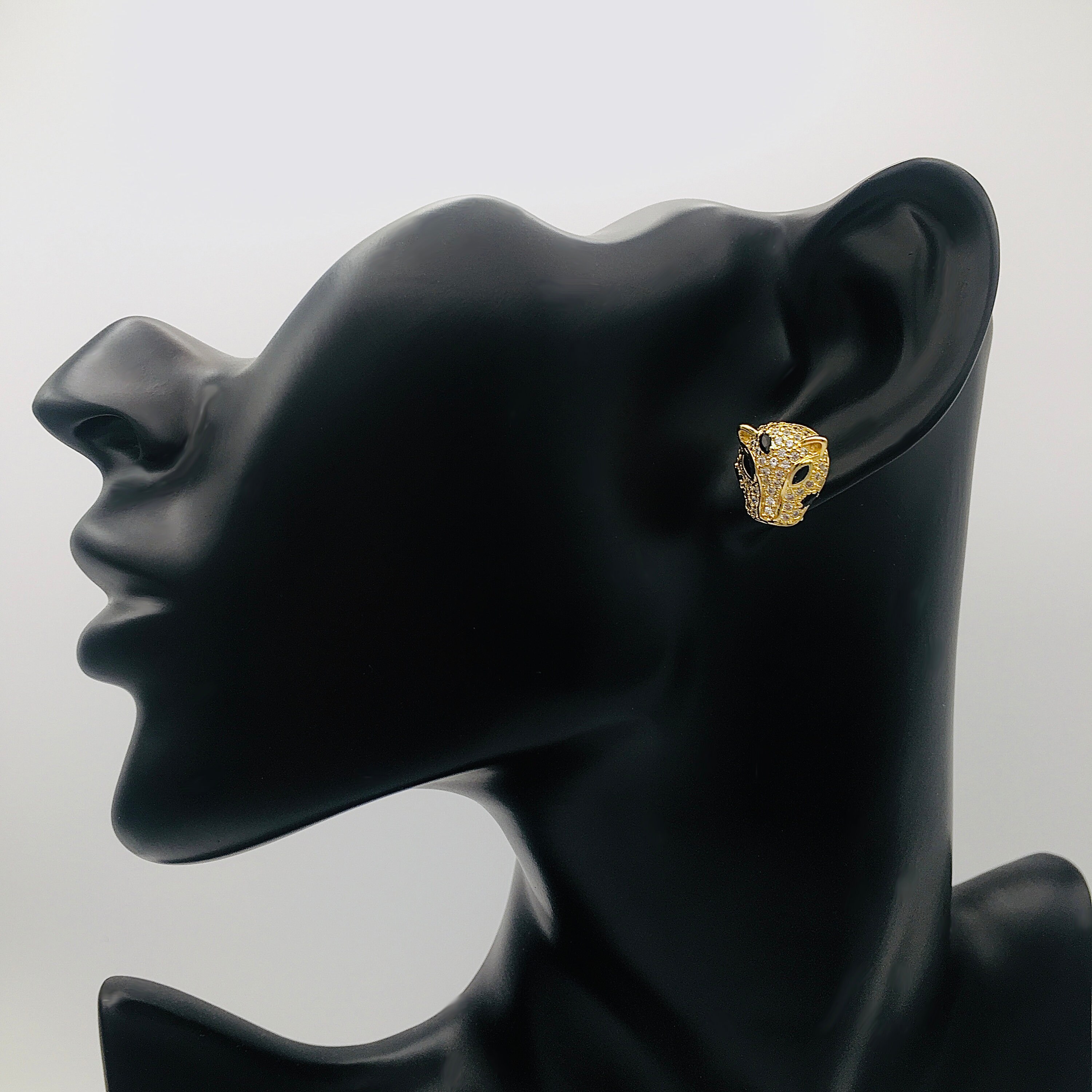 Golden Panther Stud Earrings | Animal Jewelry With Diamonds | Boho ...