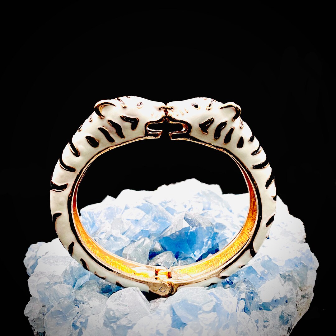 White Cat Tiger Cuff Bracelet | Unisex Gold-plated Leopard,jaguar ...