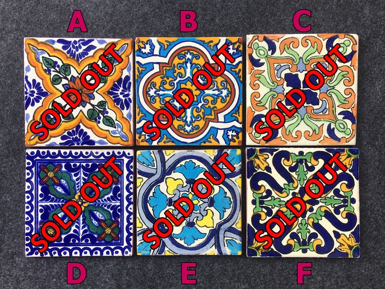 Hand-painted Mexican Talavera Tile Coasters (read Description ...