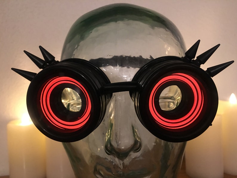 Light-up Cyberpunk Goggles / Black Spikey Steampunk X-ray - Etsy Australia