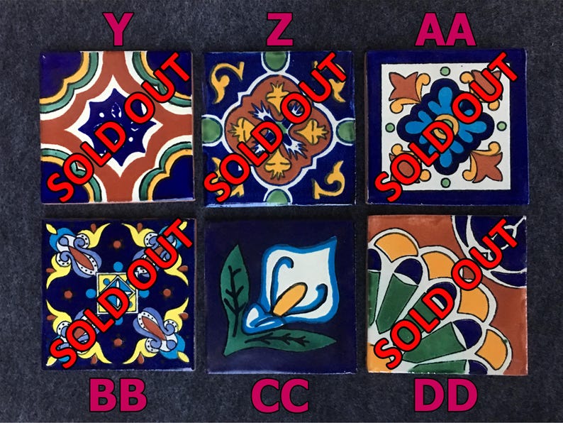 Hand-painted Mexican Talavera Tile Coasters (read Description ...