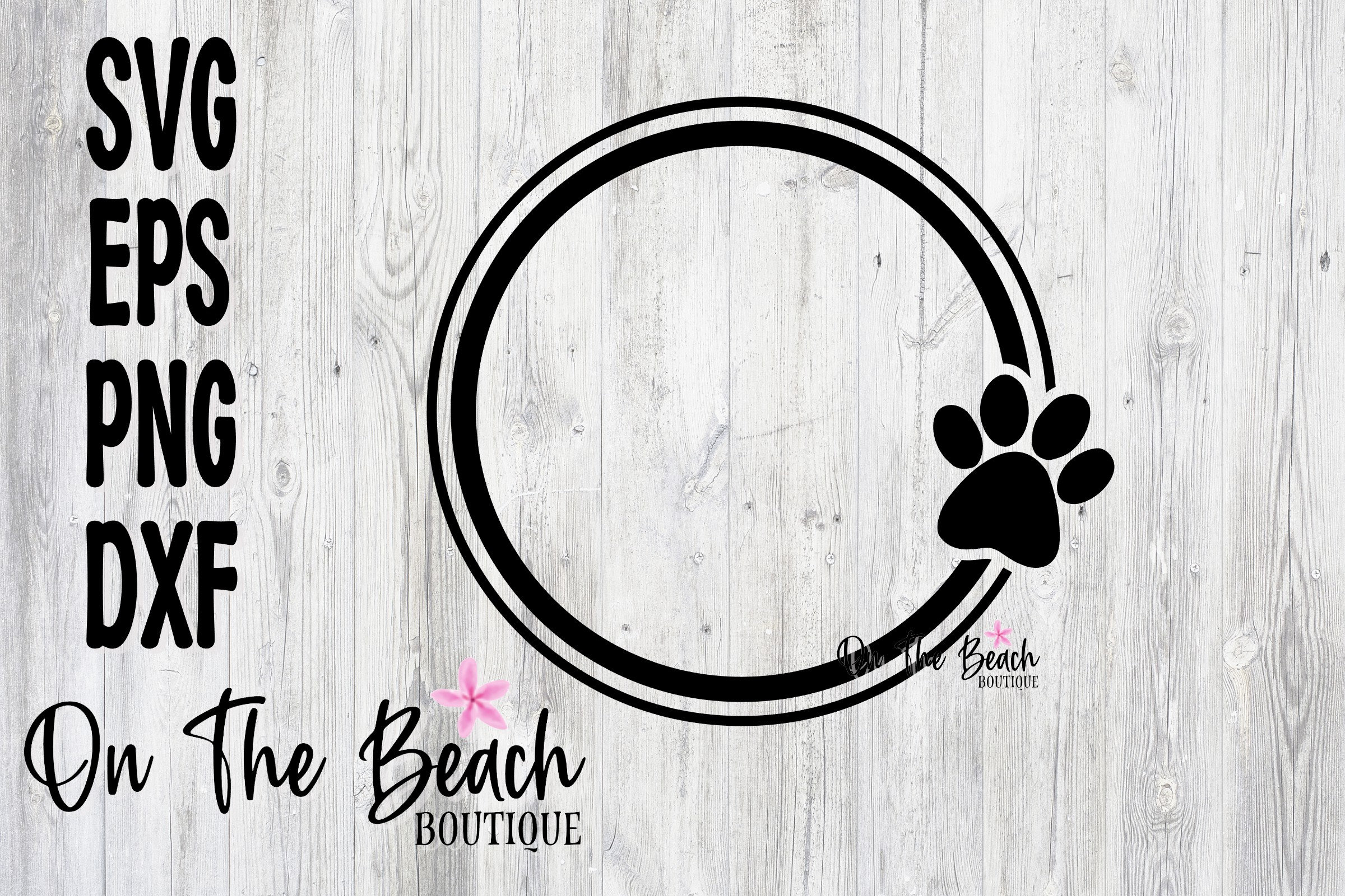 Paw Circle Frame SVG Pawprint Monogram in Memory Cat Svg Cut - Etsy