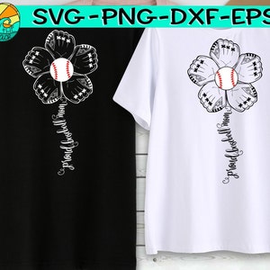 SVG Proud Baseball Mom, Baseball Flower, Baseball Flower Mom, SVG ...