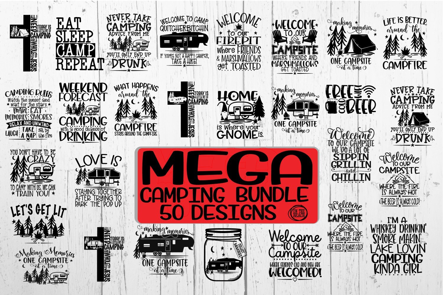 MEGA Camping Bundle 50 Designs Camping Bucket Camping - Etsy