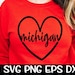 Michigan Michigan Svg Michigan Heart Michigan Heart Svg - Etsy