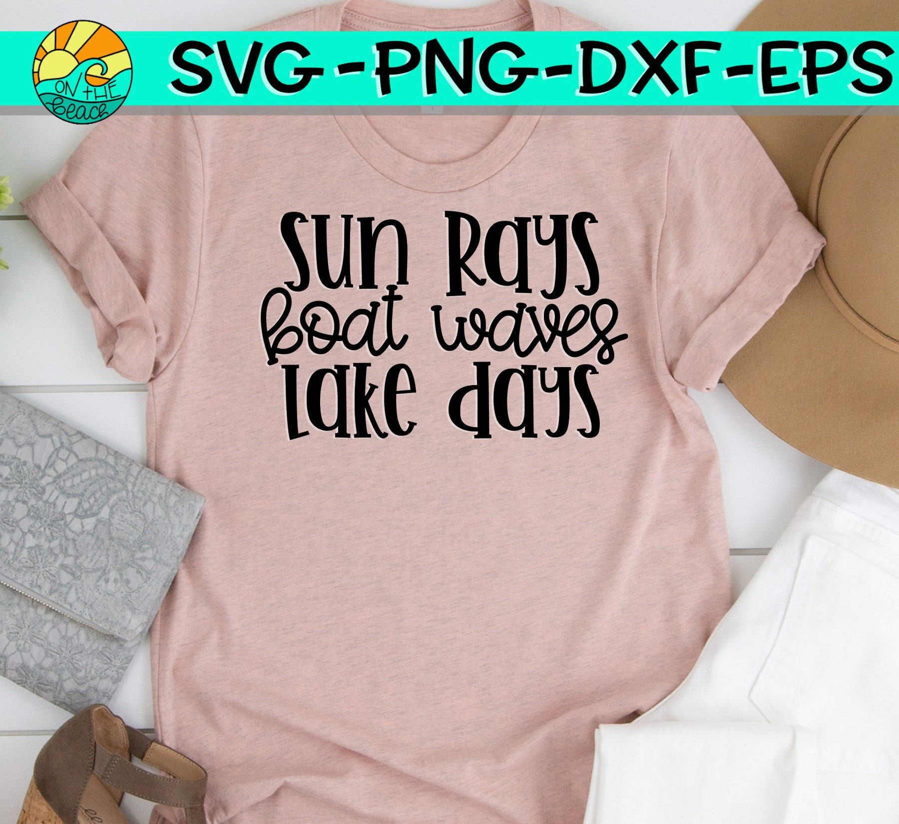 Sun Rays Boat Waves Lake Days SVG PNG Sun Rays Boat Waves Lake Days PNG ...