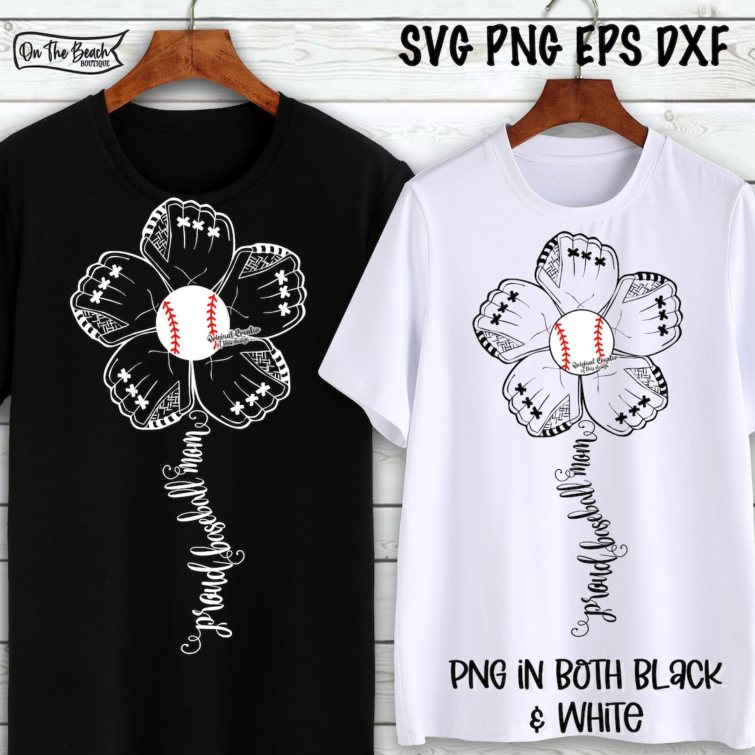 SVG Proud Baseball Mom, Baseball Flower, Baseball Flower Mom, SVG ...