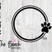 Paw Circle Frame SVG Pawprint Monogram in Memory Cat Svg Cut Dog Paw ...