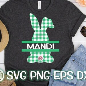 Split Bunny Name Monogram Buffalo Plaid Cut Your Own - Etsy