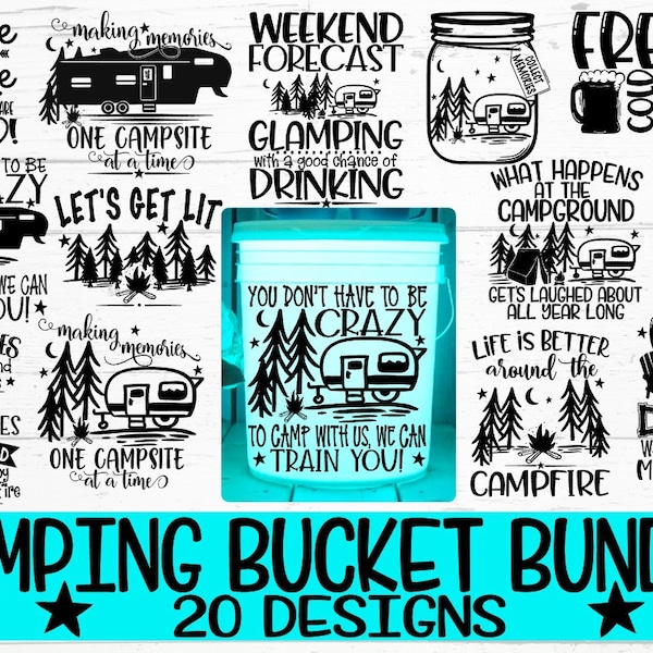 Camping Bucket Svg - Etsy