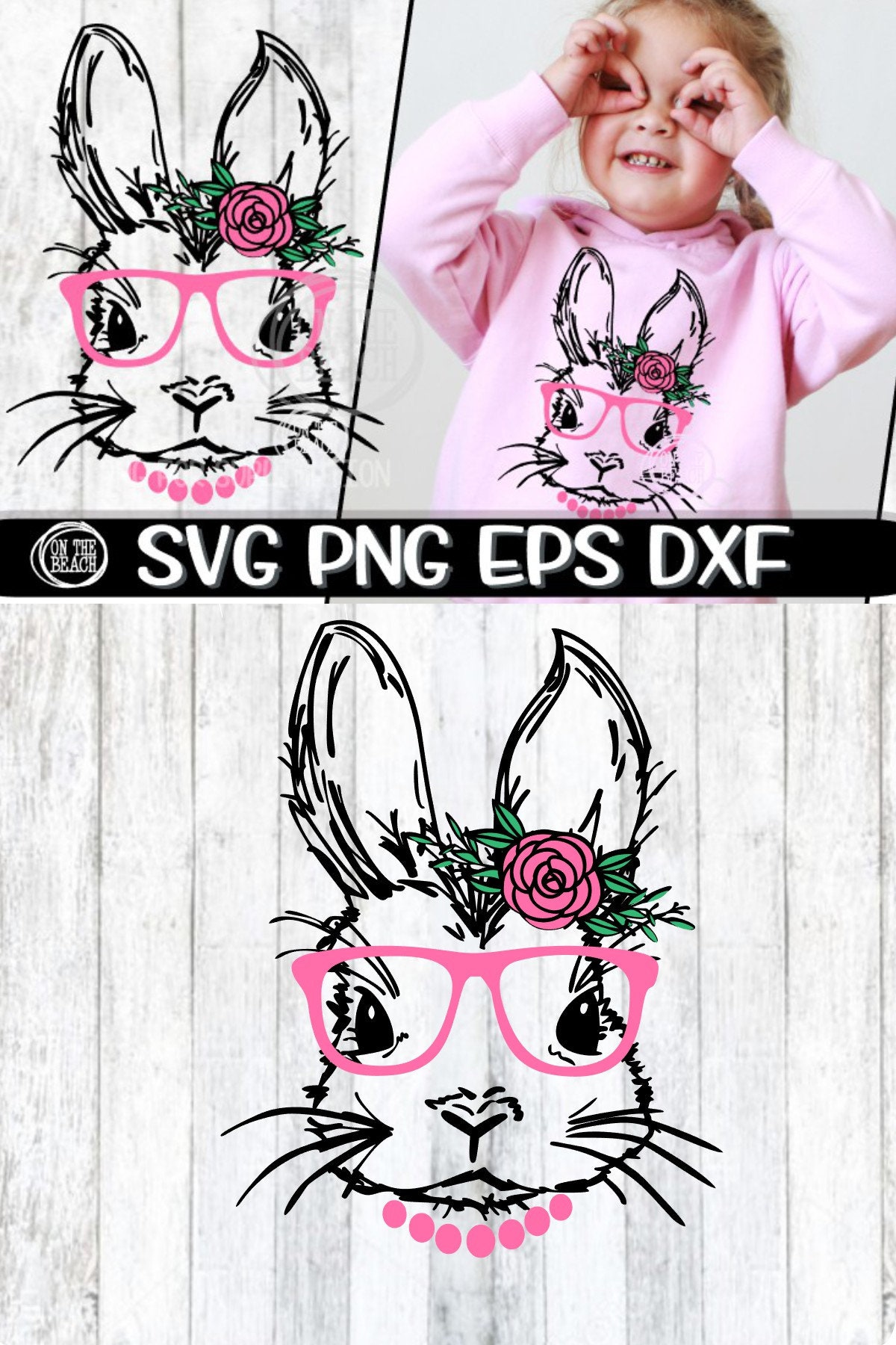Easter Bunny Pearls Svg Girls Bunny Svg Cute Bunny Svgeaster - Etsy