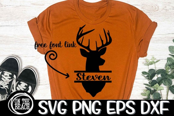 Deer Split Monogram FREE FONT Deer Head Buck Svg Hunting Svg - Etsy