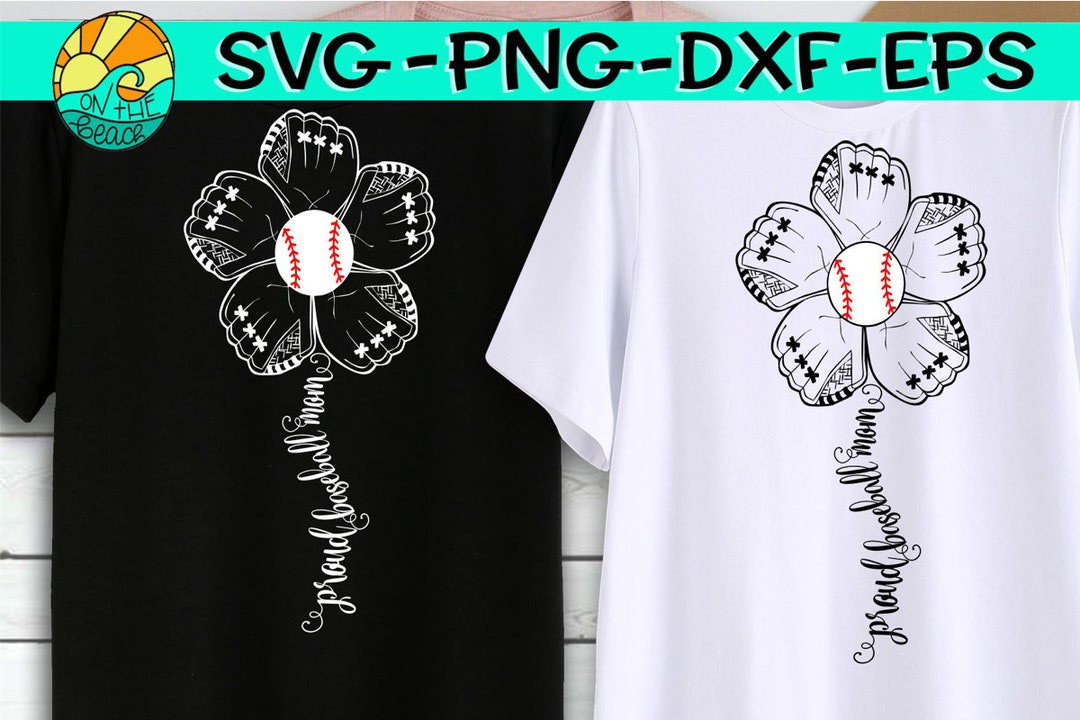 SVG Proud Baseball Mom, Baseball Flower, Baseball Flower Mom, SVG ...
