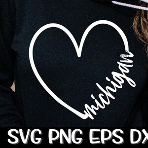 Michigan, Michigan Svg, Michigan Heart, Michigan Heart Svg, Michigan ...