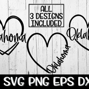 Oklahoma, Oklahoma Svg, Oklahoma Heart, Oklahoma Heart Svg, Oklahoma ...