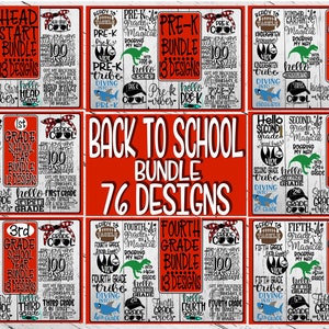 BACK TO SCHOOL Bundle 8 Bundles Incl 76 Designs Head - Etsy