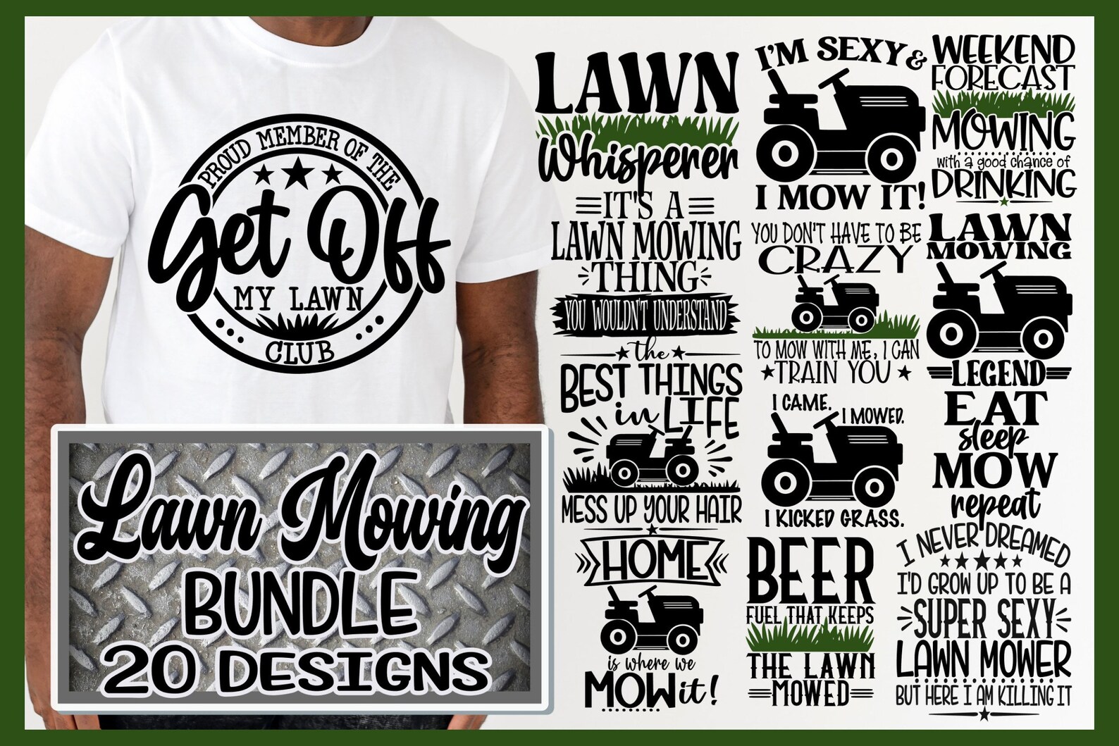 Lawn Mowing Mower Bundle 20 Designs Proud Member Get off My Lawn Club ...